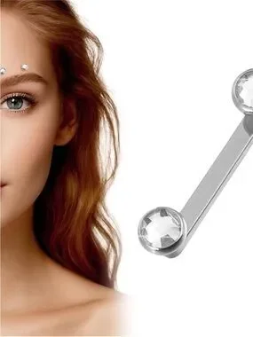 Other | 14g Titanium Surface Piercing Jewelry Double Crystal Internally ...